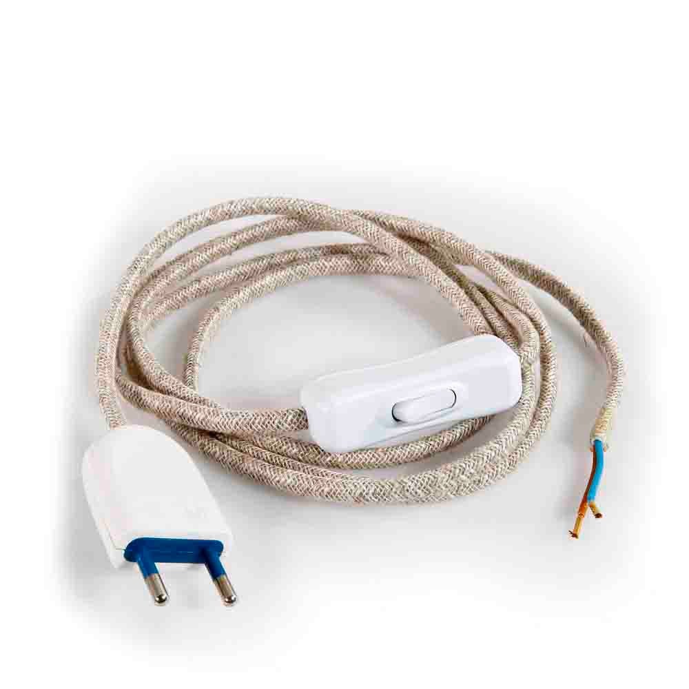 Kit Cordon 2m 2x0,75mm 120 + 80cm Coton | Leroy Merlin