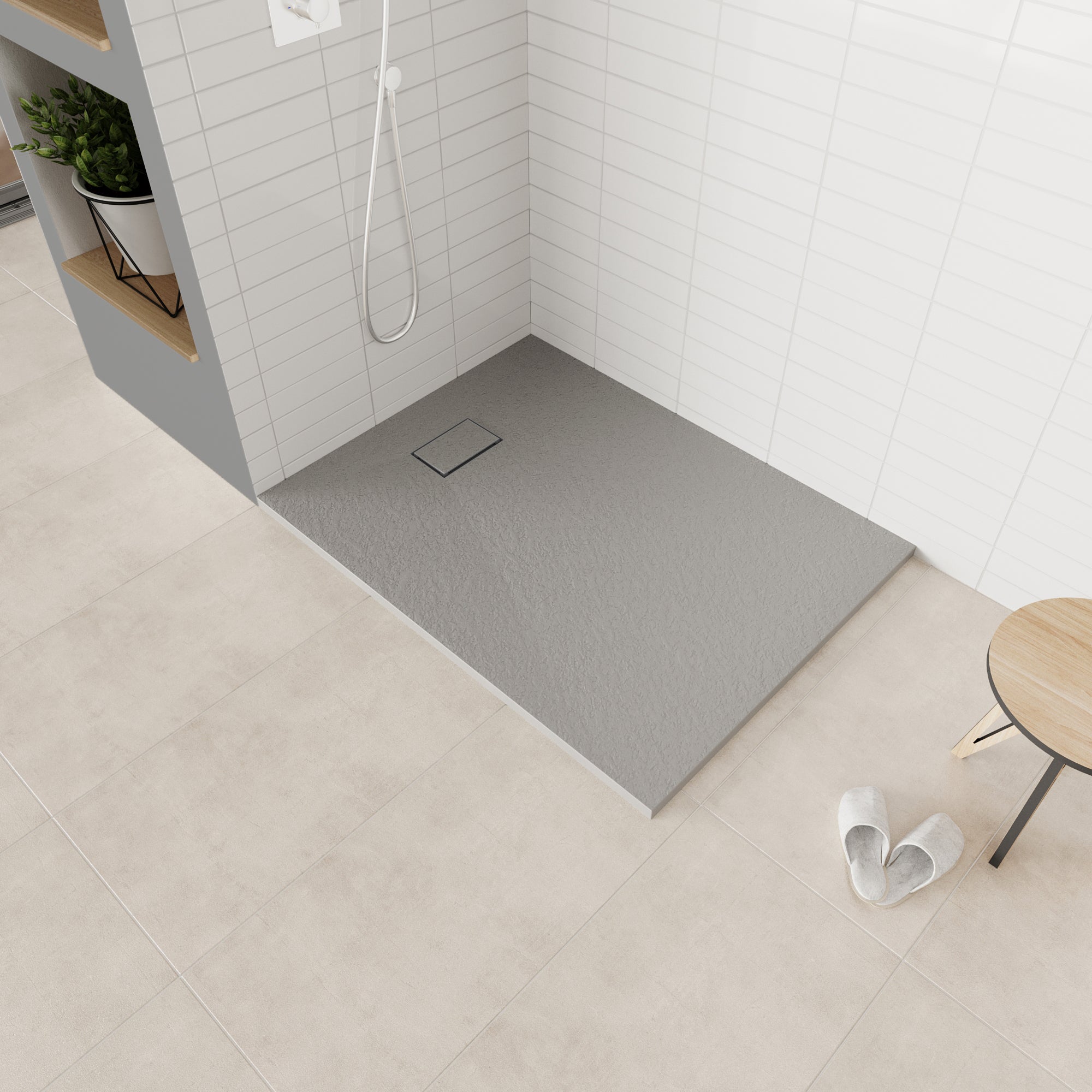 Plato de Ducha Extraplano SMC BOREAL 80x100 cm - Gris RAL7030 ...