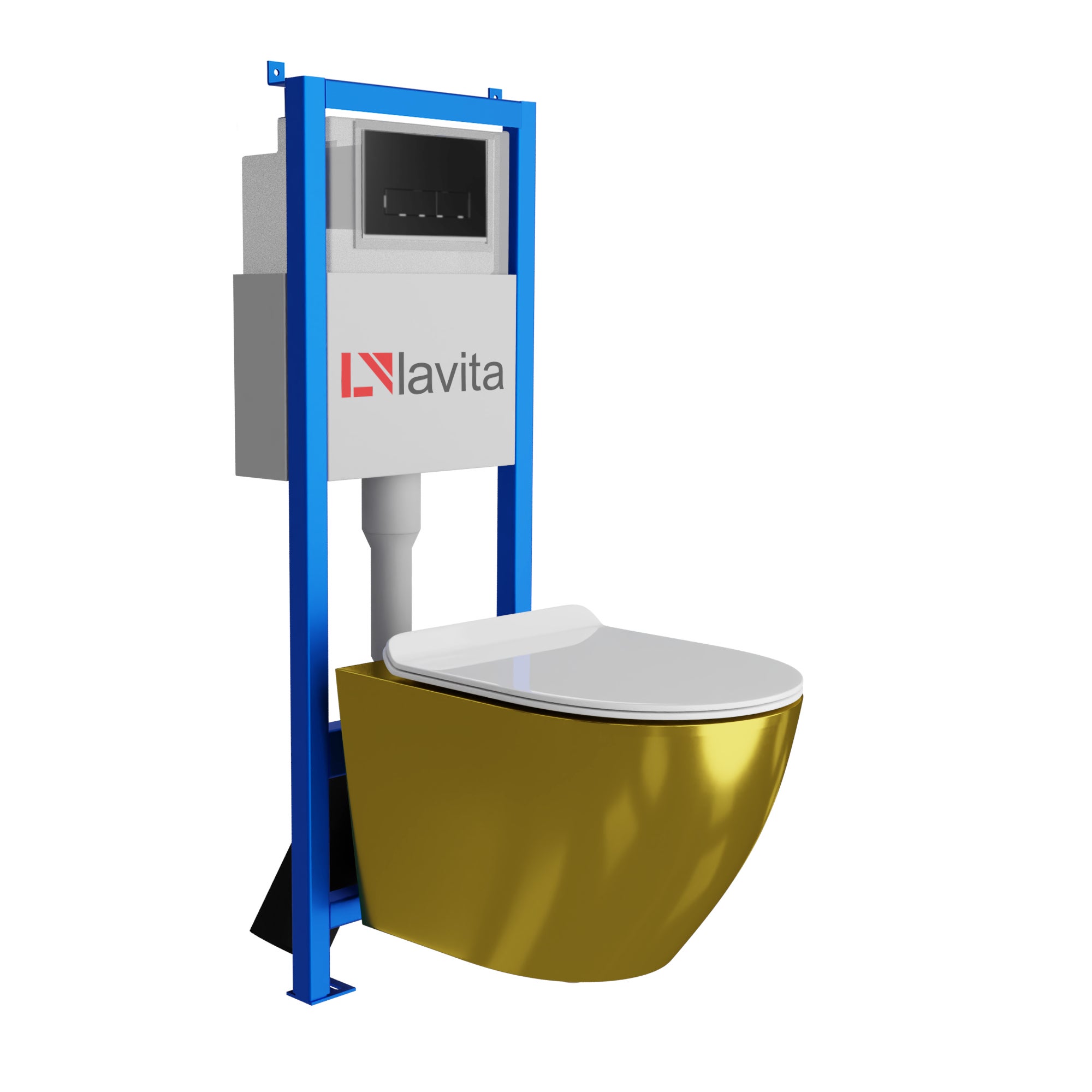 Lavita LAV 101 a 40 cm telaio di sostegno + WC Sofi Slim Gold/White ...