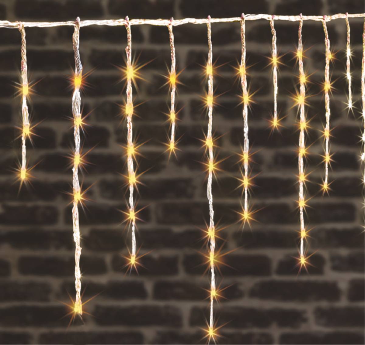 Cortina brillante exterior 120 LED blanco efecto nevada | Leroy Merlin