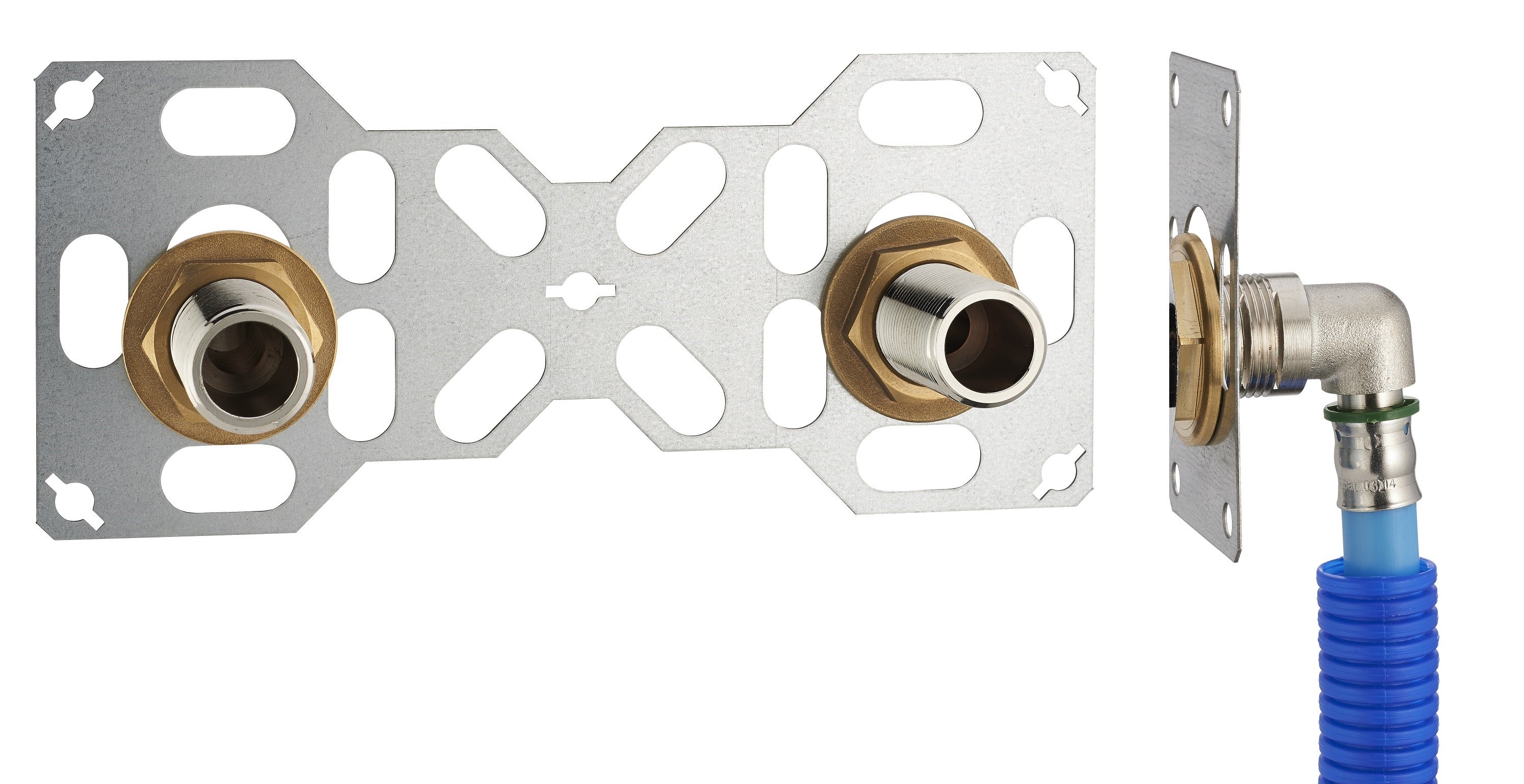 Platine sortie de Cloison double PER à Sertir Ø16 pour douche ...