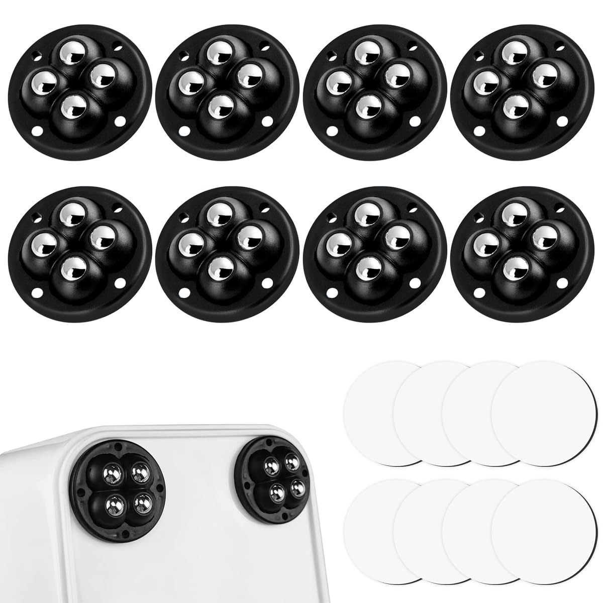 Ruedas autoadhesivas, 8 unidades, mini ruedas de 360 grados ...