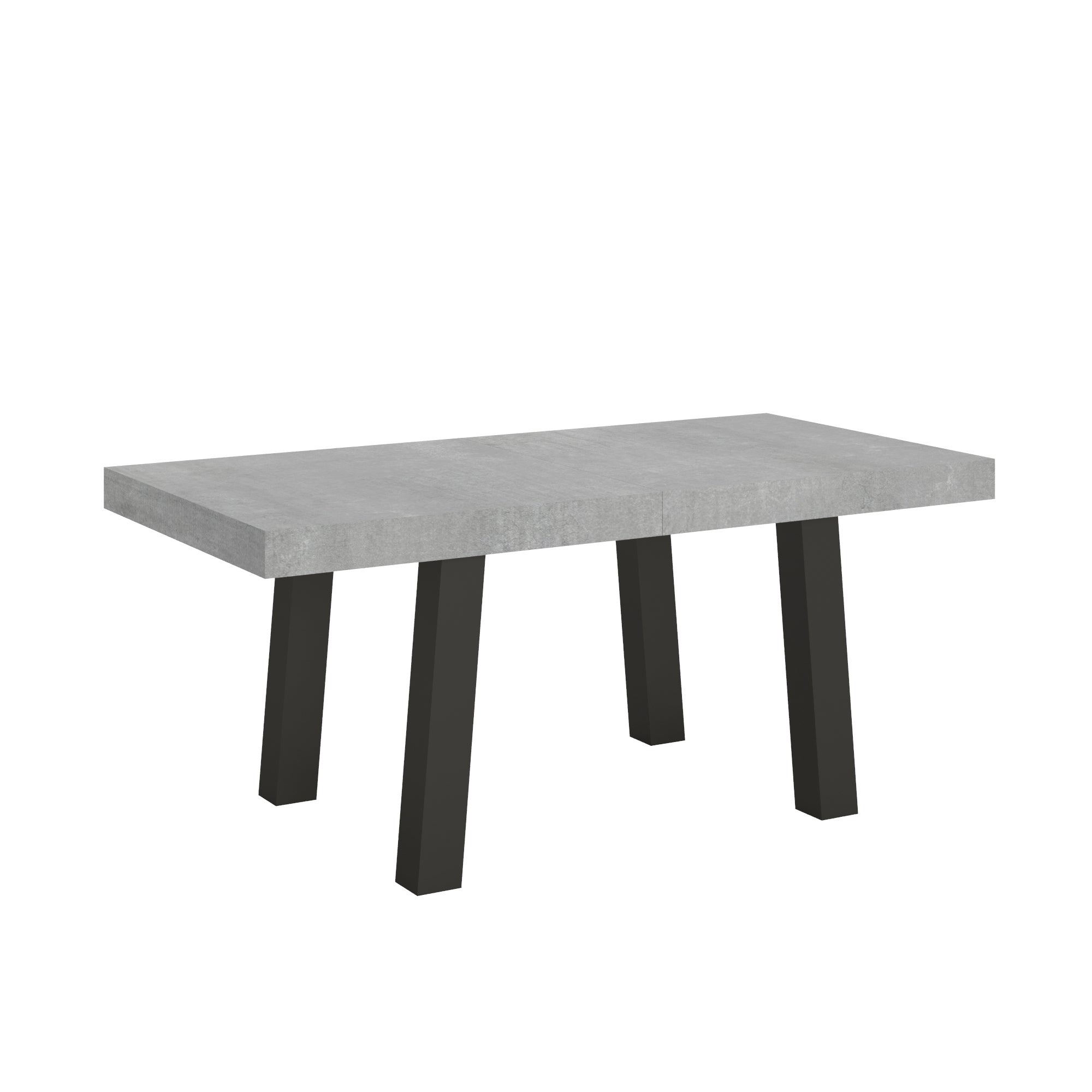 Table extensible 90x200/304 cm Bridge Gris Béton cadre Anthracite ...