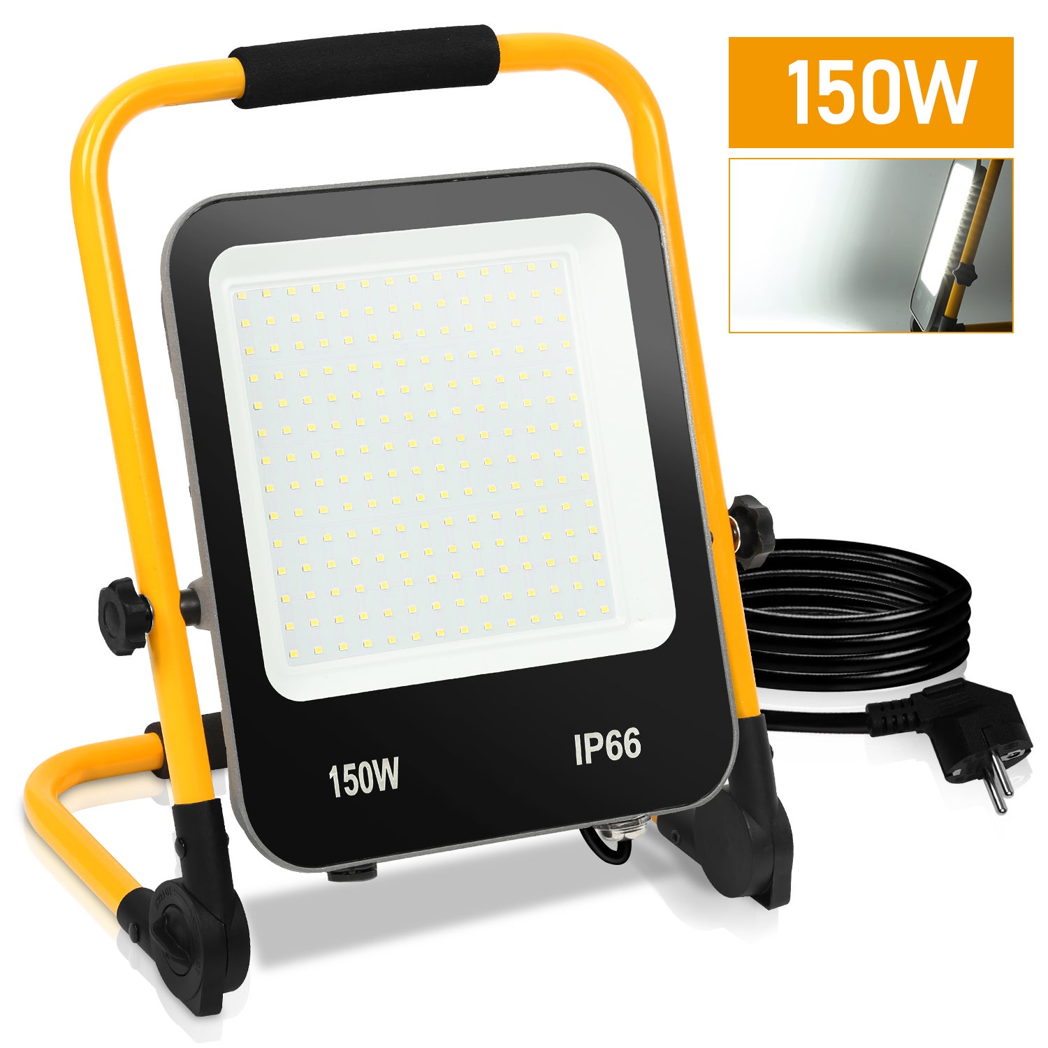 Reflector LED de construcción Reflector Led con trípode amarillo ...