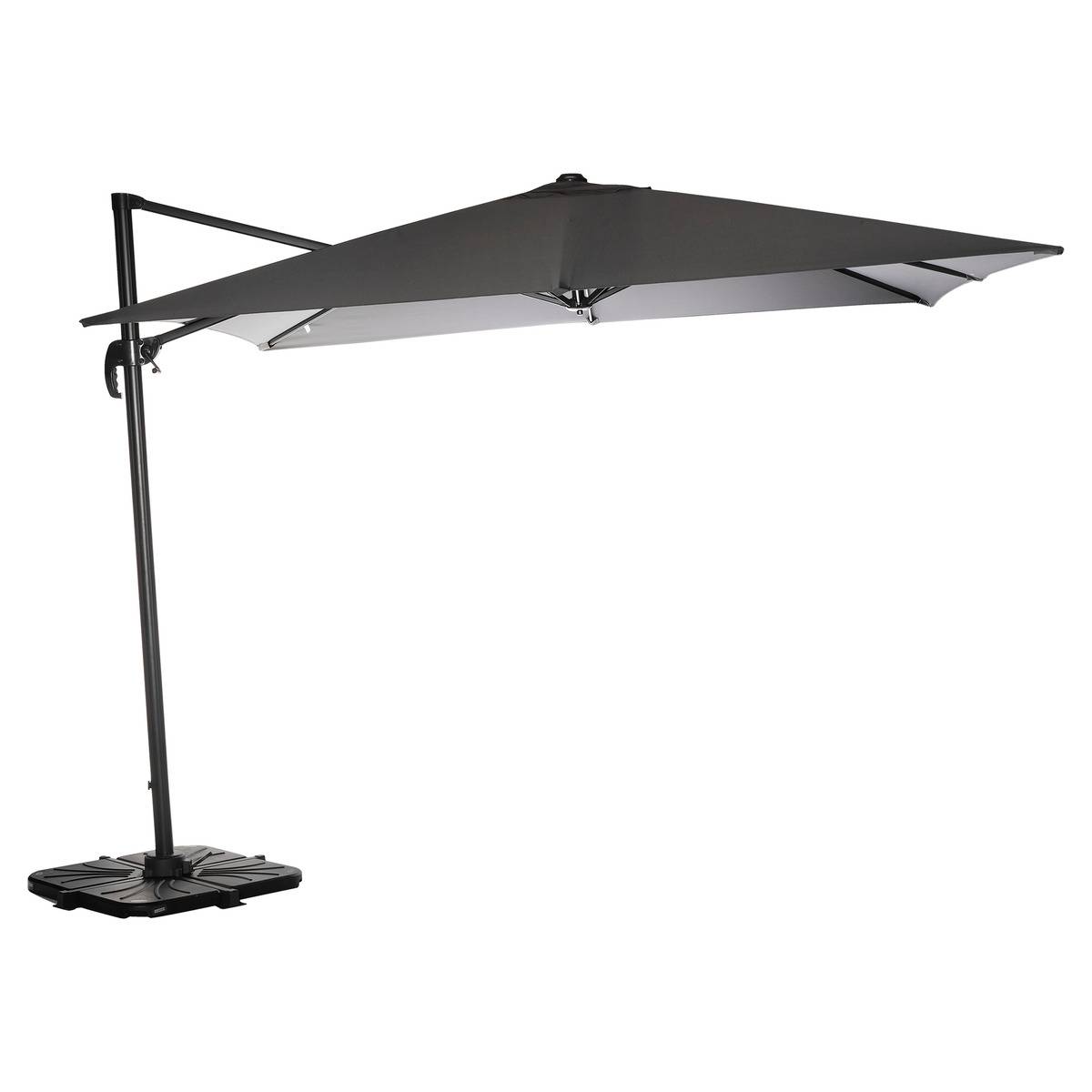 Parasol déporté "Cayo" 3x3 ardoise - Hespéride | Leroy Merlin