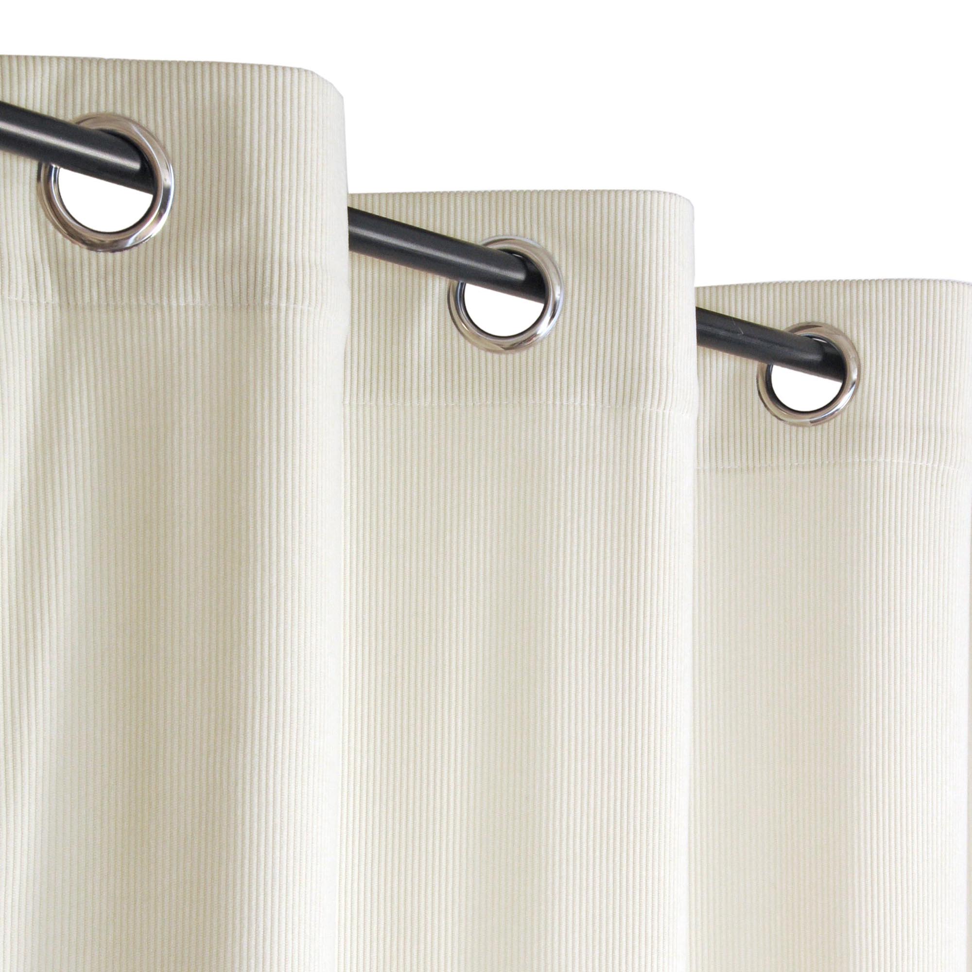 Rideau uni velours côtelé, Beige, prêt à poser. | Leroy Merlin