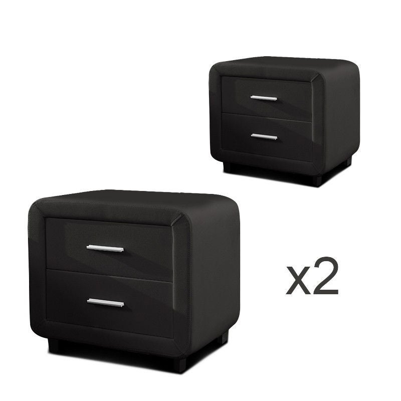 Table chevet design ZEST Lot de 2 noir | Leroy Merlin