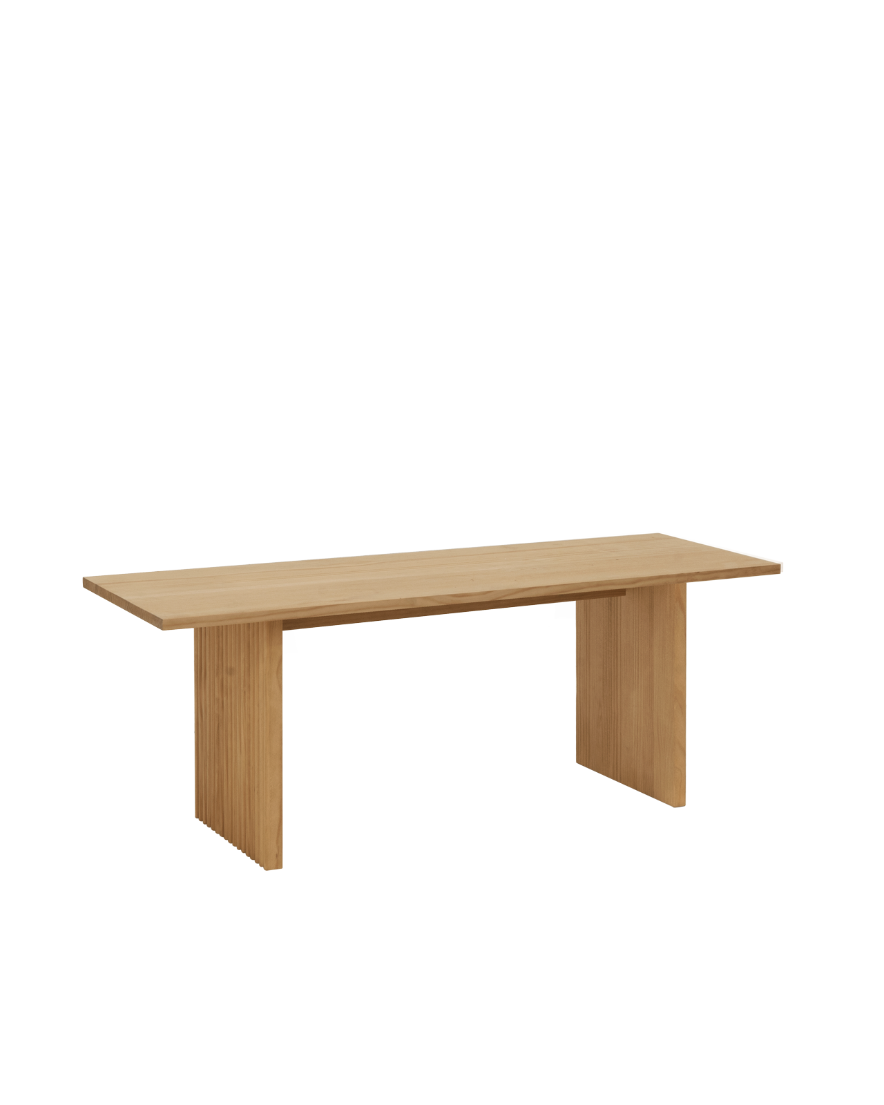 Mesa de centro rectangular de madera de pino con patas ranuradas ...