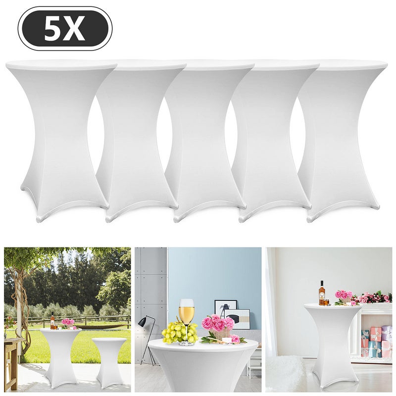 Lot de 5 housses blanches pour table haute pliante Ø 60 cm 105 CM ...