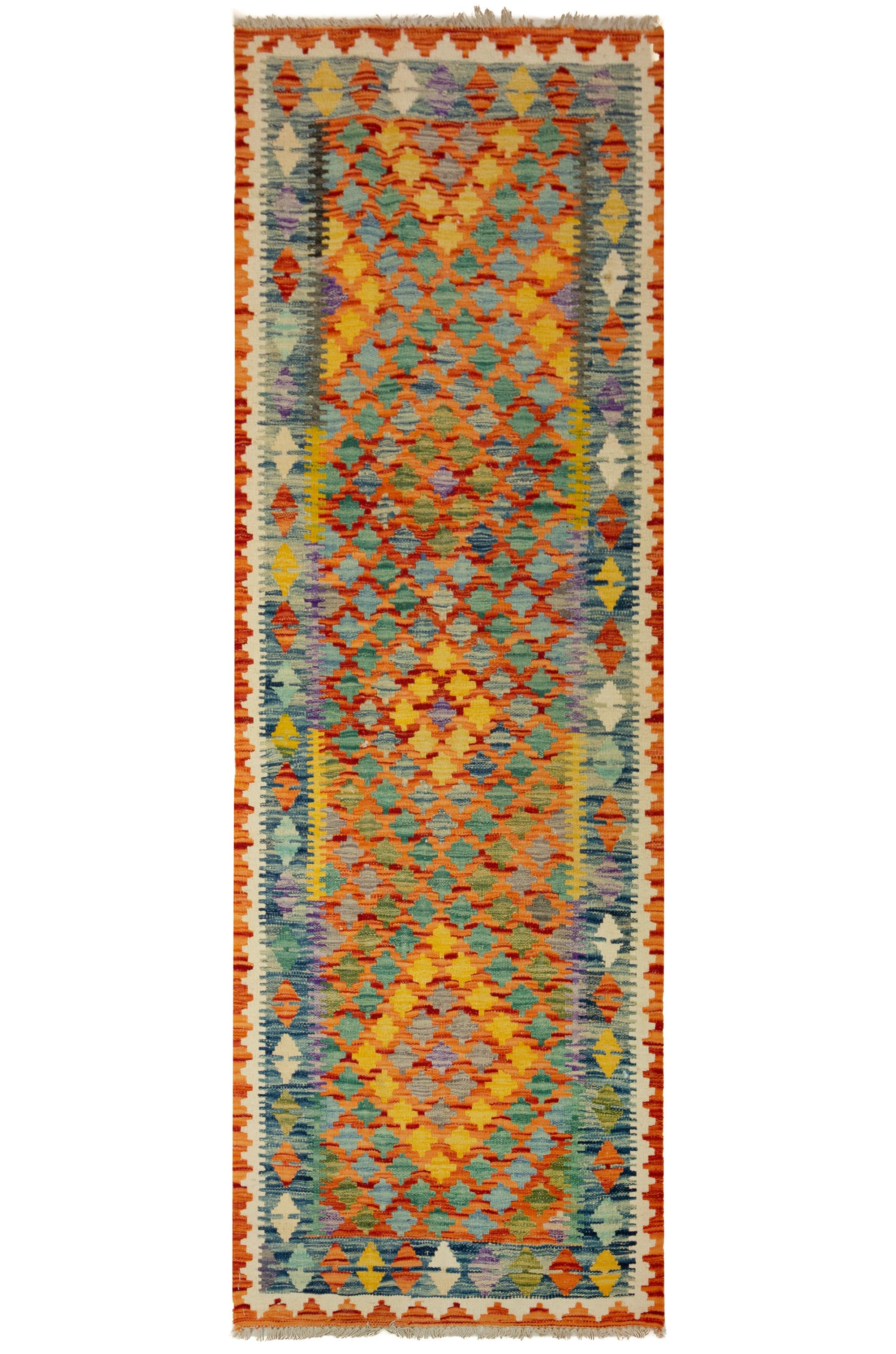 Kilim Herat Original Alfombra Lana Étnica 200x70 cm Hecha a Mano ...