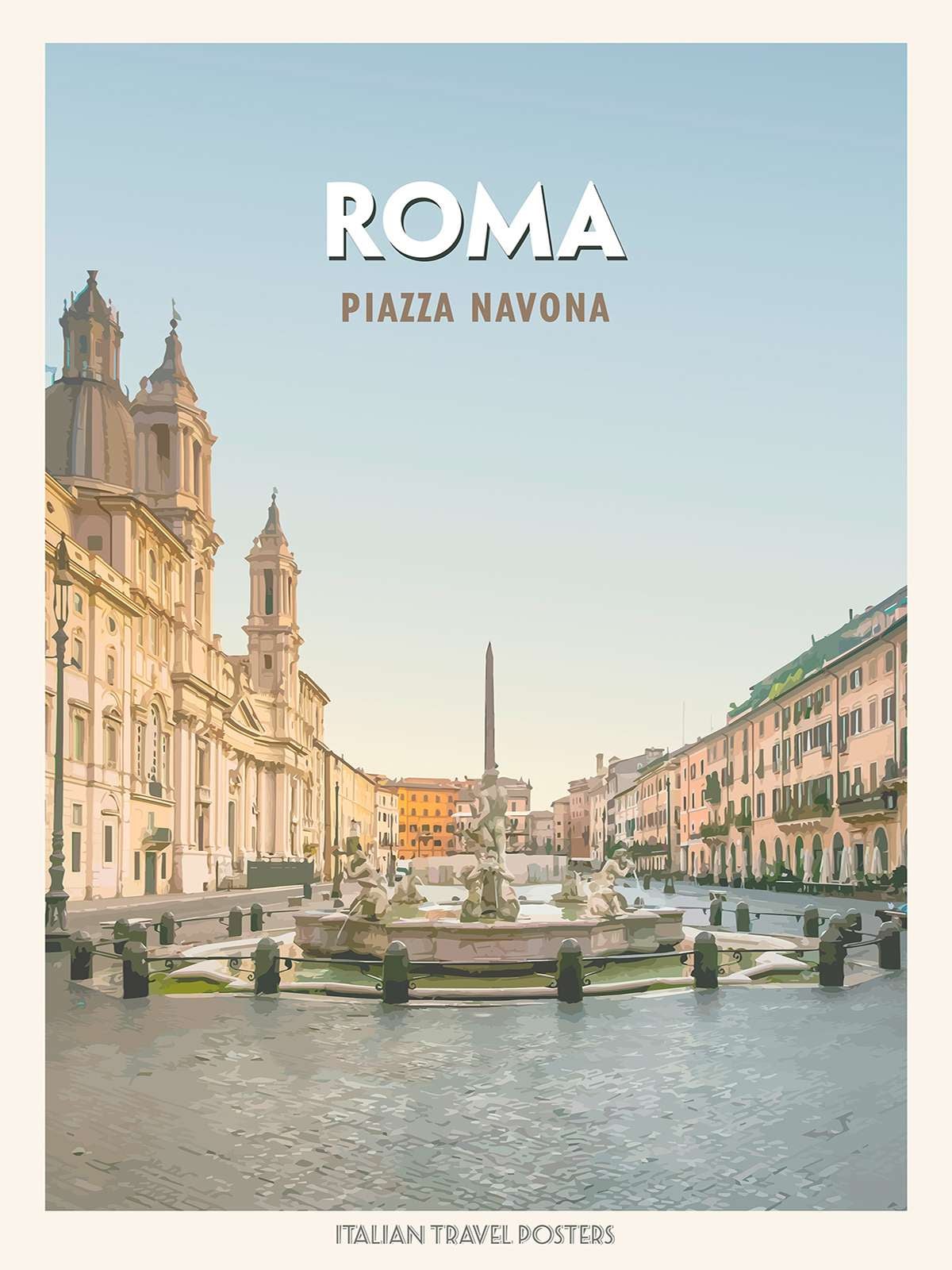 Póster Roma: Piazza Navona (impresión en papel, 70x50 cm, sin marco ...