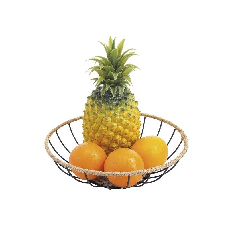 Cesta de frutas de diseño industrial Cuerda de acero y papel WAPI Negro mate MSV | Leroy Merlin