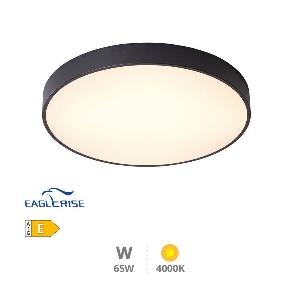 Plafón techo LED Kataja 65W 4000K Negro | Leroy Merlin