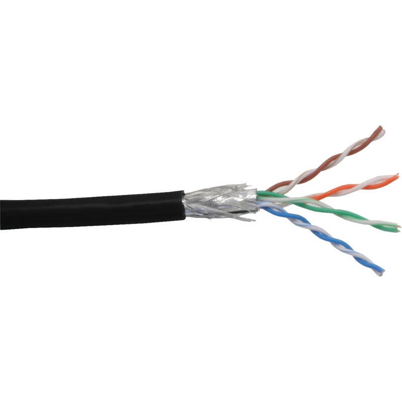 C ble r seau en ligne sf/utp cat.5e awg26 cca pvc noir 100m | Leroy Merlin