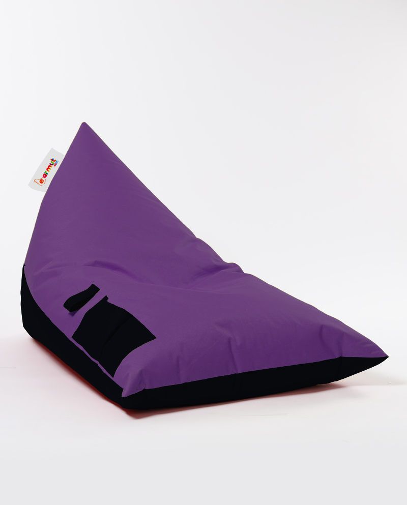 Pouf / coussin de sol triangle Gilko 90x145cm Tissu Noir et Violet ...