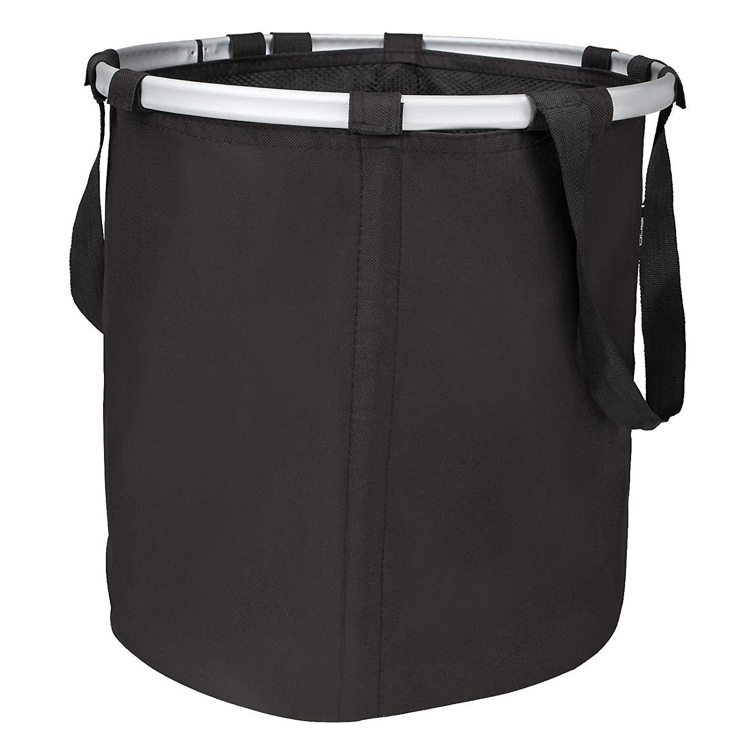 Panier Corbeille Sac À Linge Pliable Rond Noir 50 Litres 2001130 ...