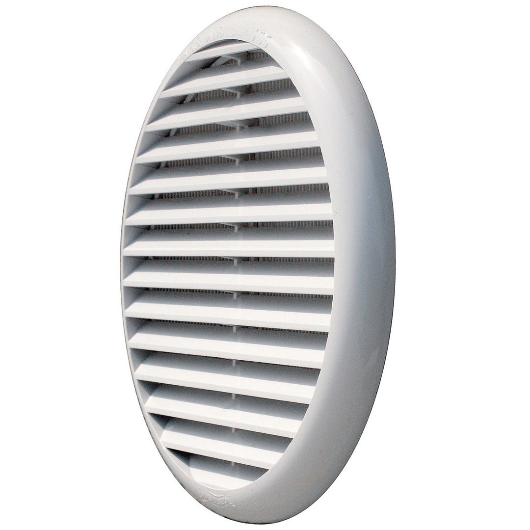 Grille anti-UV à clipser avec ailettes inclinées - ABS Blanche Ø175 ...