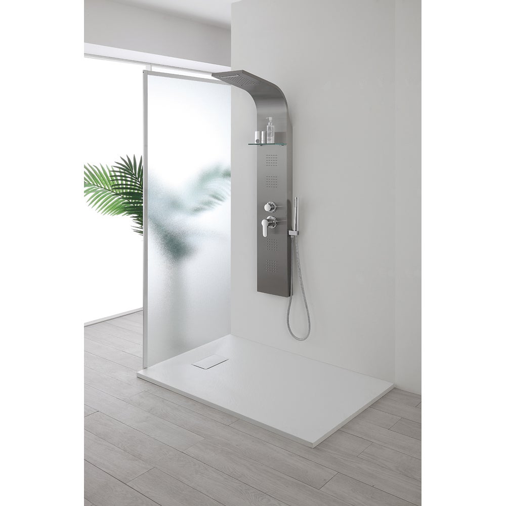 Pannello doccia acciaio inox effetto marmo con quattro funzioni Miami ...