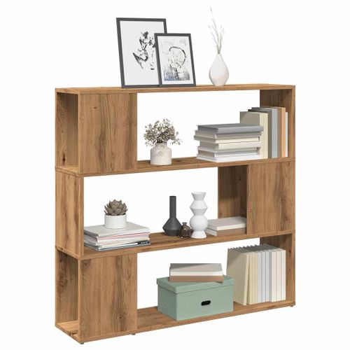 Bibliothèque séparateur en bois Driko 100cm - Simple et moderne-Marron ...