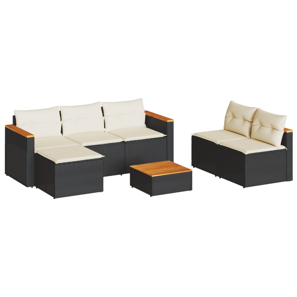 Ensemble de canapé de jardin et coussins 5 pcs en rotin synthétique ...