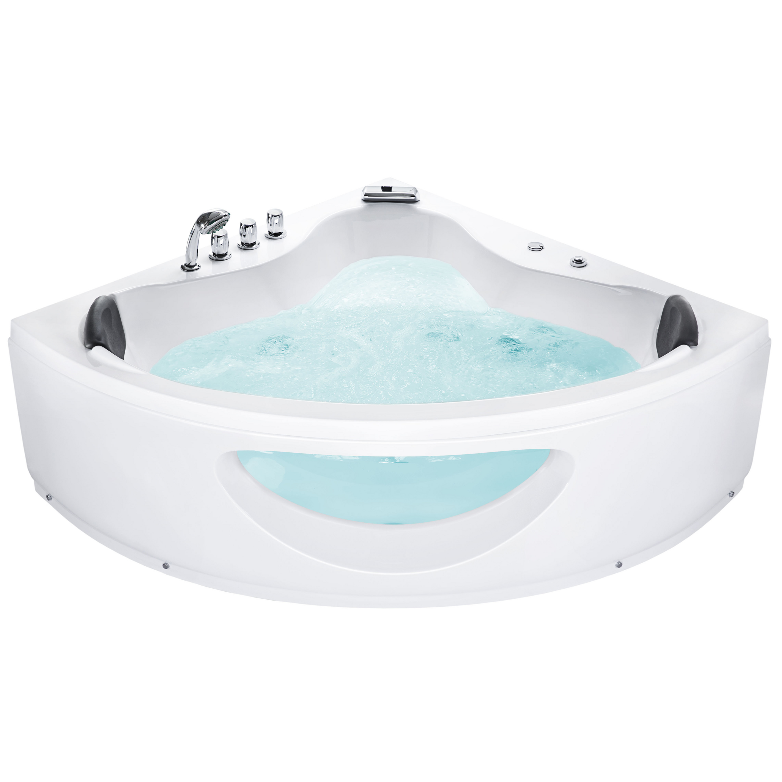 Baignoire d'angle à remous avec LED TOCOA 190 x 138 cm Blanc | Leroy Merlin