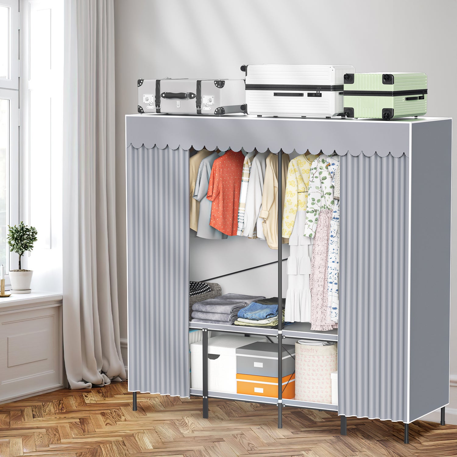 Armoire de Rangement Vestiaire Penderie - anti-poussière - Revêtement ...