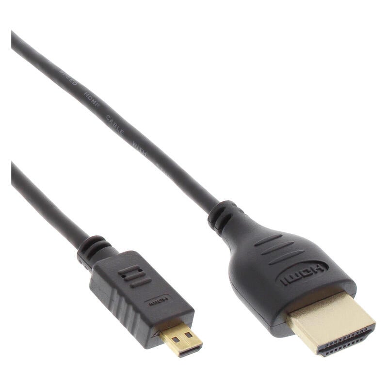 C ble HDMI en ligne super fin avec ethernet type aad m le noir/or 1,5 m ...