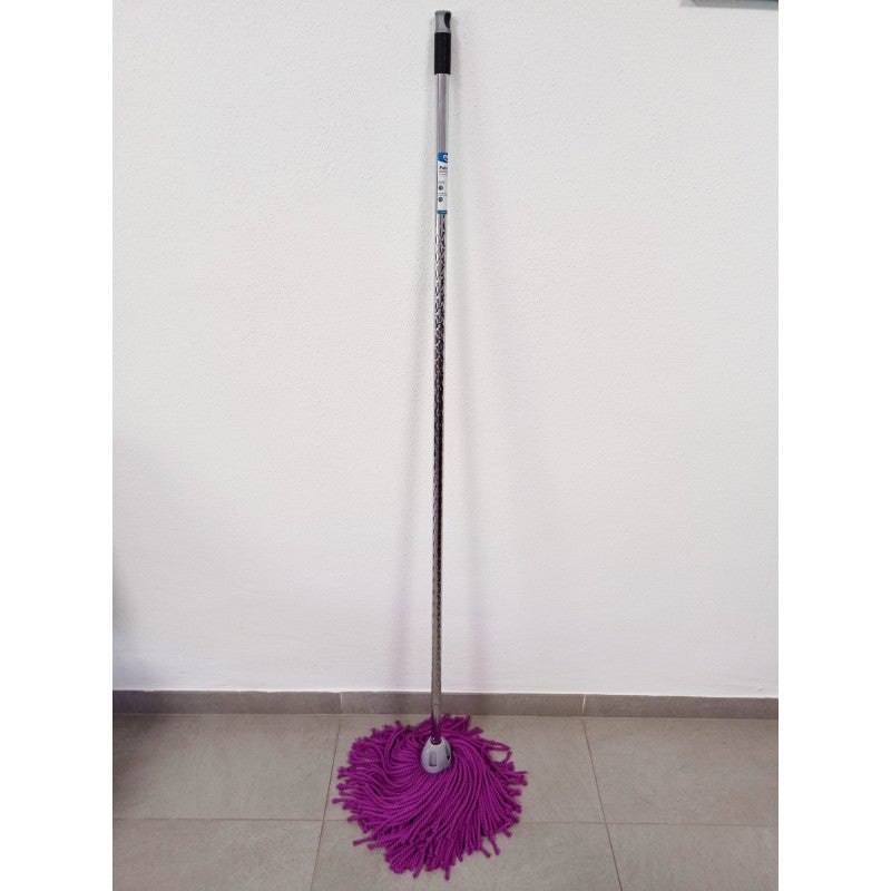 Mocio in Microfibra con Filo Viola + Stick Diamantato 140 cm, Filo ...