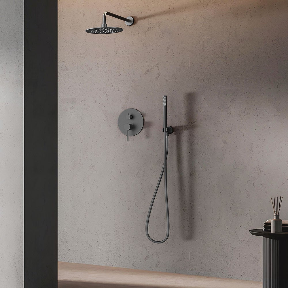 Kibath Robinet de douche encastré, douchette murale ronde monocommande ...