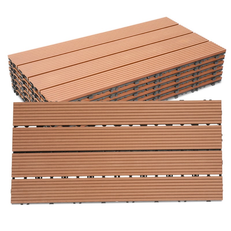 Lot de 18 Dalle de terrasse WPC 30x60cm pour jardin terrasse extérieur ...