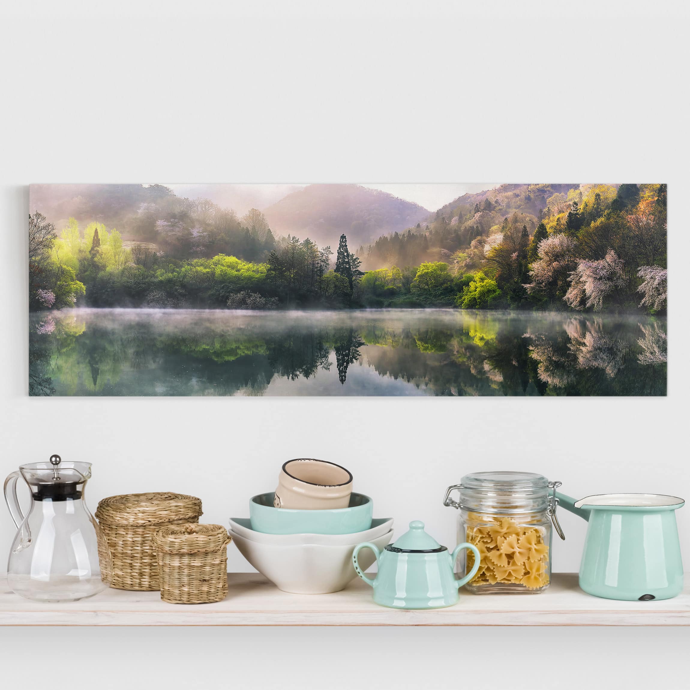 Impression sur toile tableau sur toile châssis vert paysage panorama ...