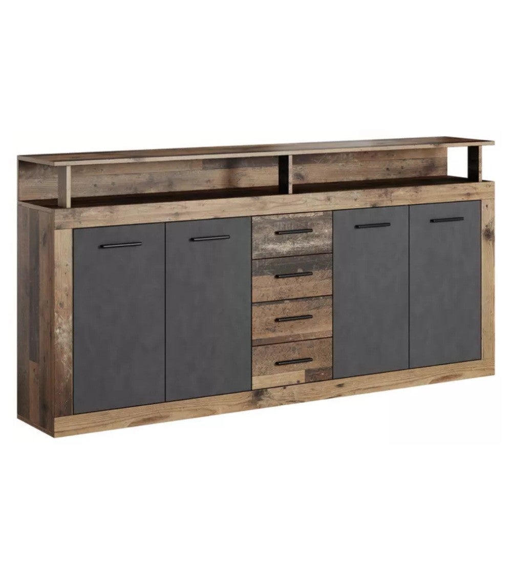 Mueble aparador de salón-Comedor Luana, con 4 Puertas 4 cajones. 190x95 ...