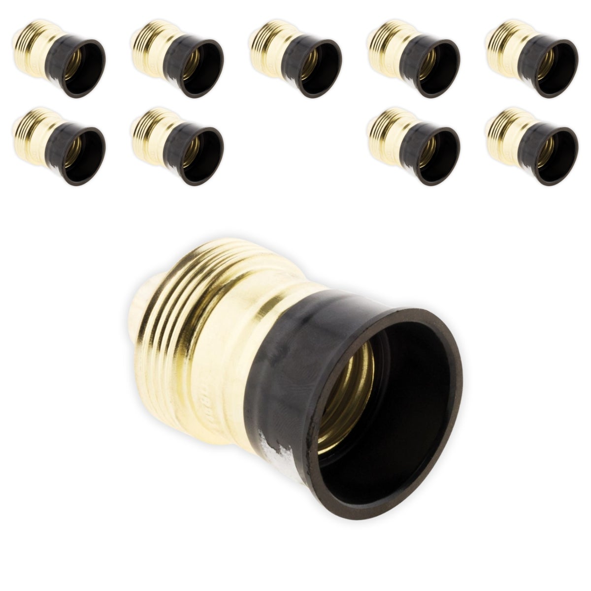 Lot de 10 douilles E27 Acier Laitonné collerette bakélite - Zenitech | Leroy Merlin