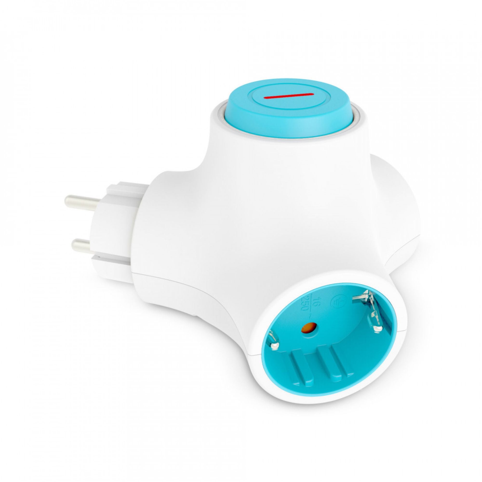 Enchufe Modular Combinable Molecule Ksix 2 Tomas De Corriente Obturador De Seguridad Azul