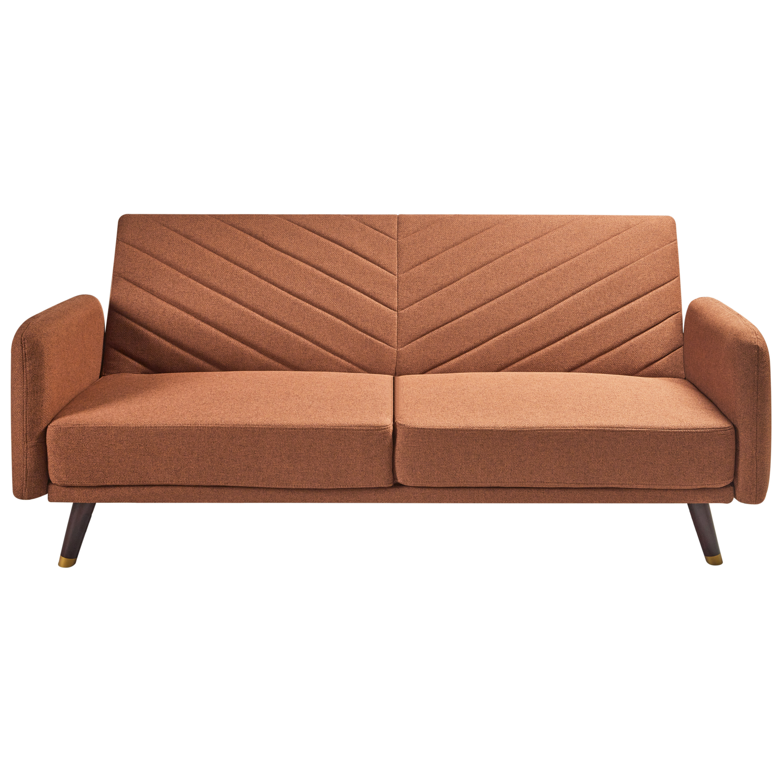 Canapé-lit en faux lin orange SENJA | Leroy Merlin