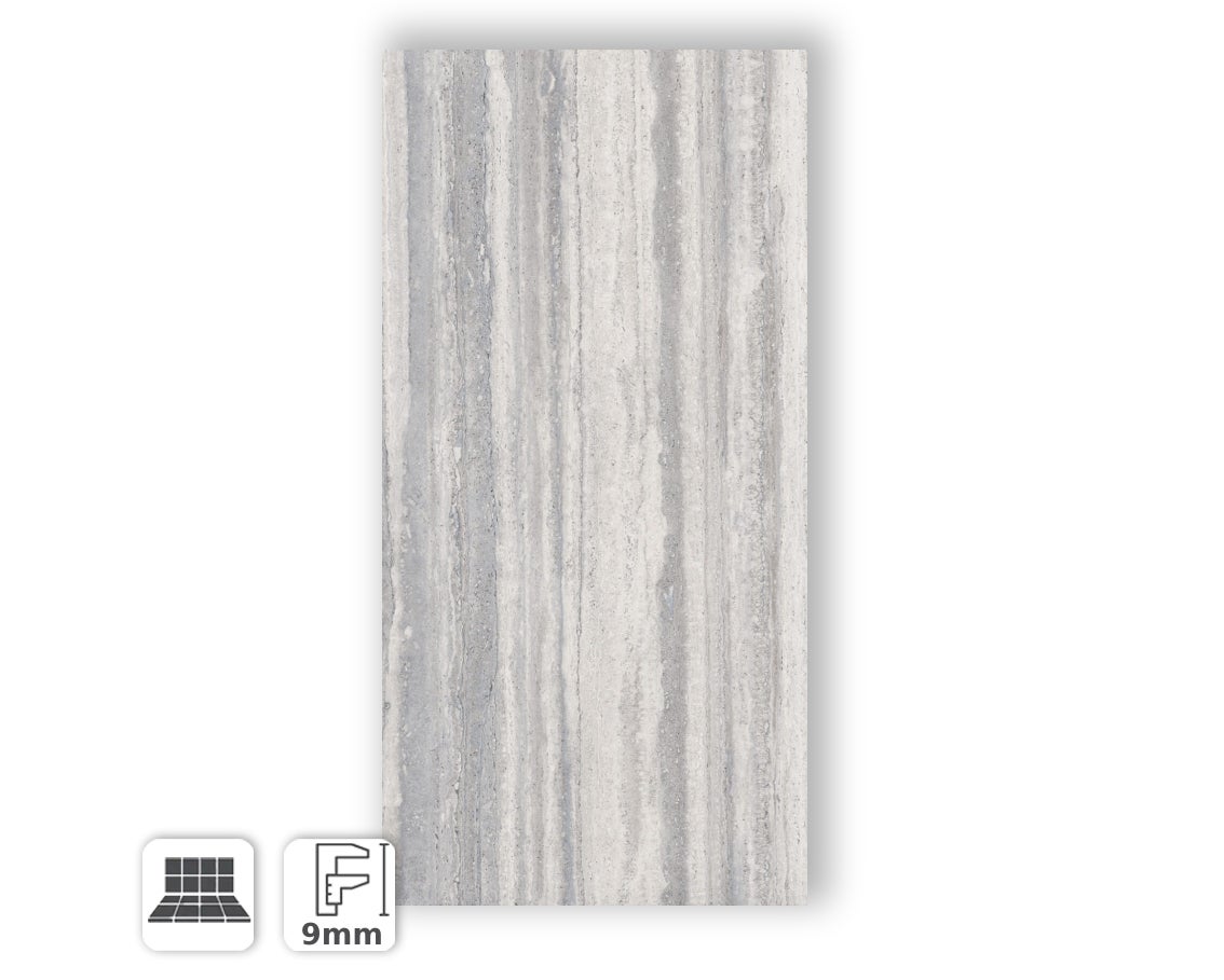 GRES PORCELANICO EFECTO MÁRMOL VETEADO TRAVERTINO GRIS MATE 60X120 ...
