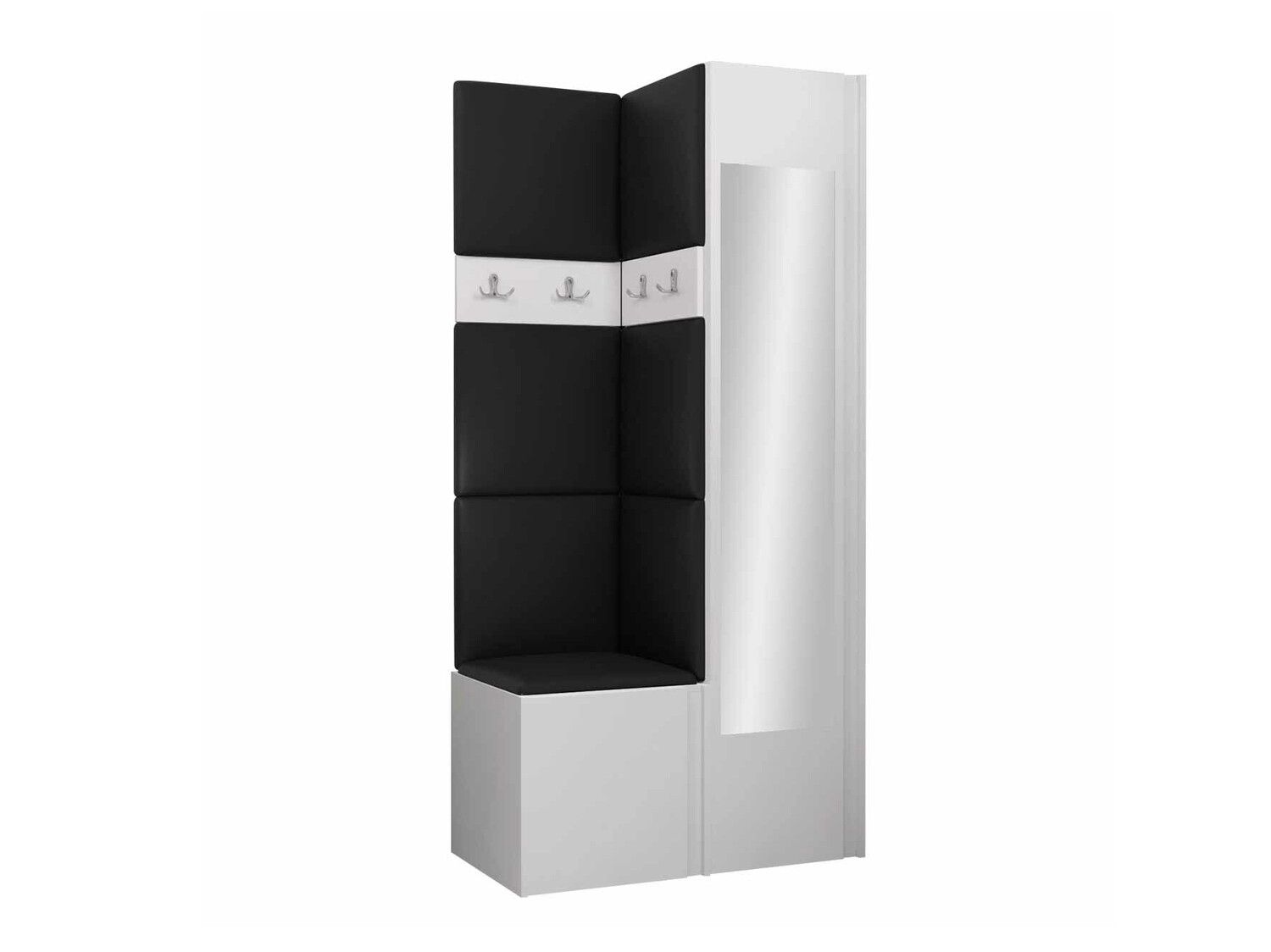 Conjunto De Recibidor Hartford 354 186x82x44cm Espejo Blanco Aglomerado Laminado Cuero