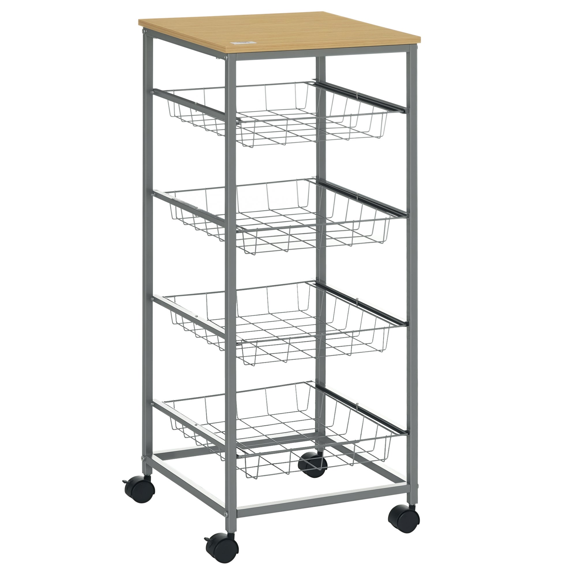 Chariot polyvalent 5 niveaux 36,5x36,5x89 cm argent, charge 20 kg ...