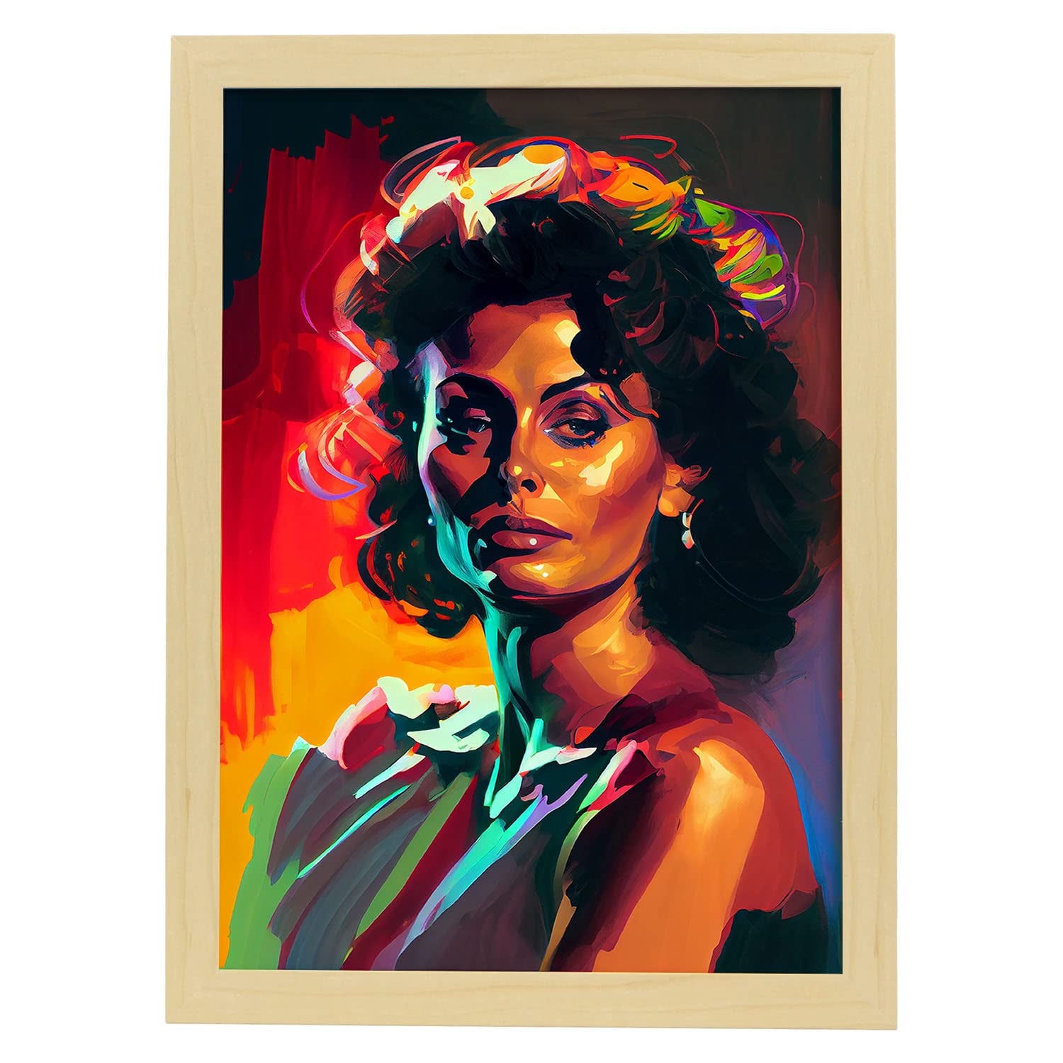 Nacnic Sophia Loren Affiche En Style Portrait En Couleur Illustrations ...