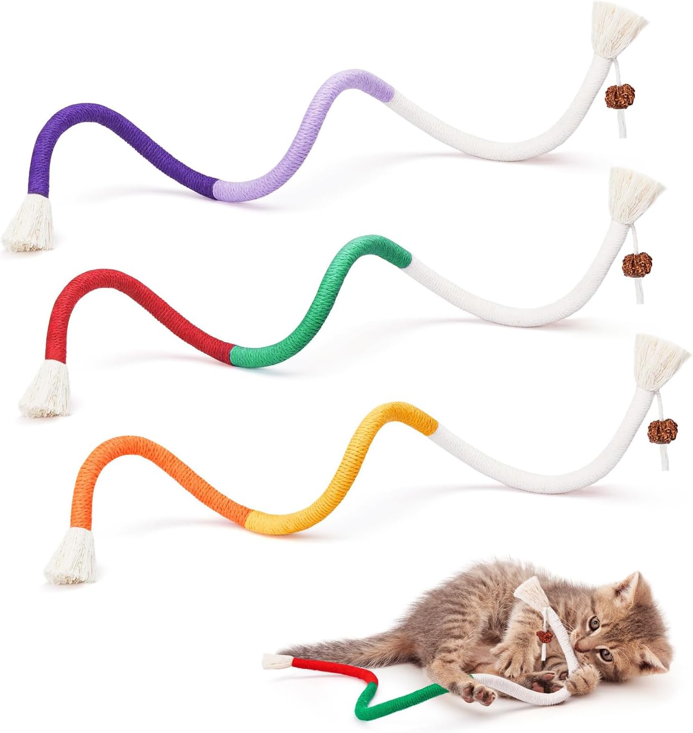 Jouet interactif pour chat,lot de 3, bâtonnets à mâcher pour se brosser ...