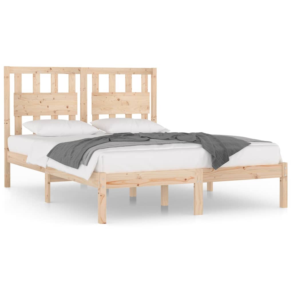 Lit double | Lit Adulte | Cadre de lit bois de pin massif 135x190 cm ...
