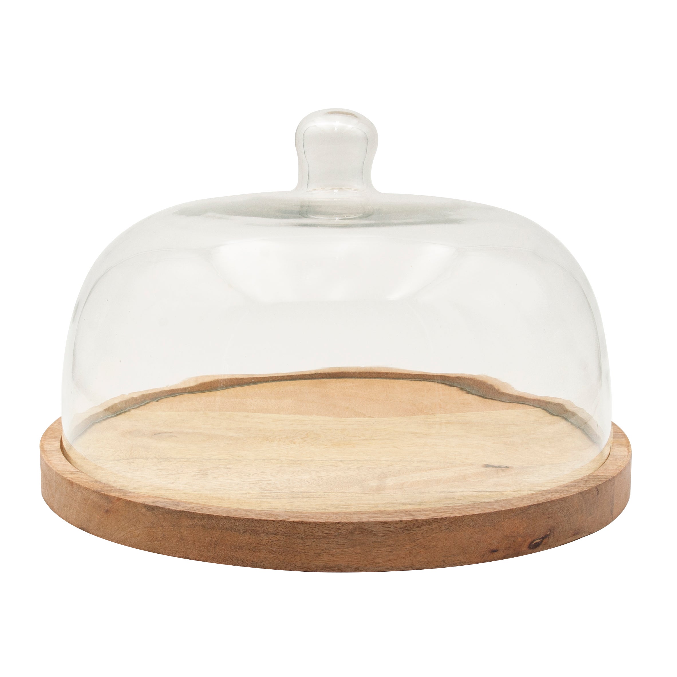 QUESERA CRISTAL BASE MADERA NATURAL GRANDE | Leroy Merlin