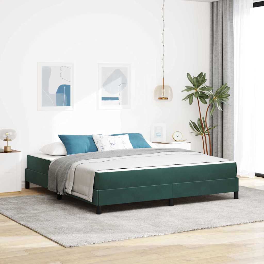 Maison Exclusive - Cama tipo Box Spring con colchón Verde oscuro 180 x ...