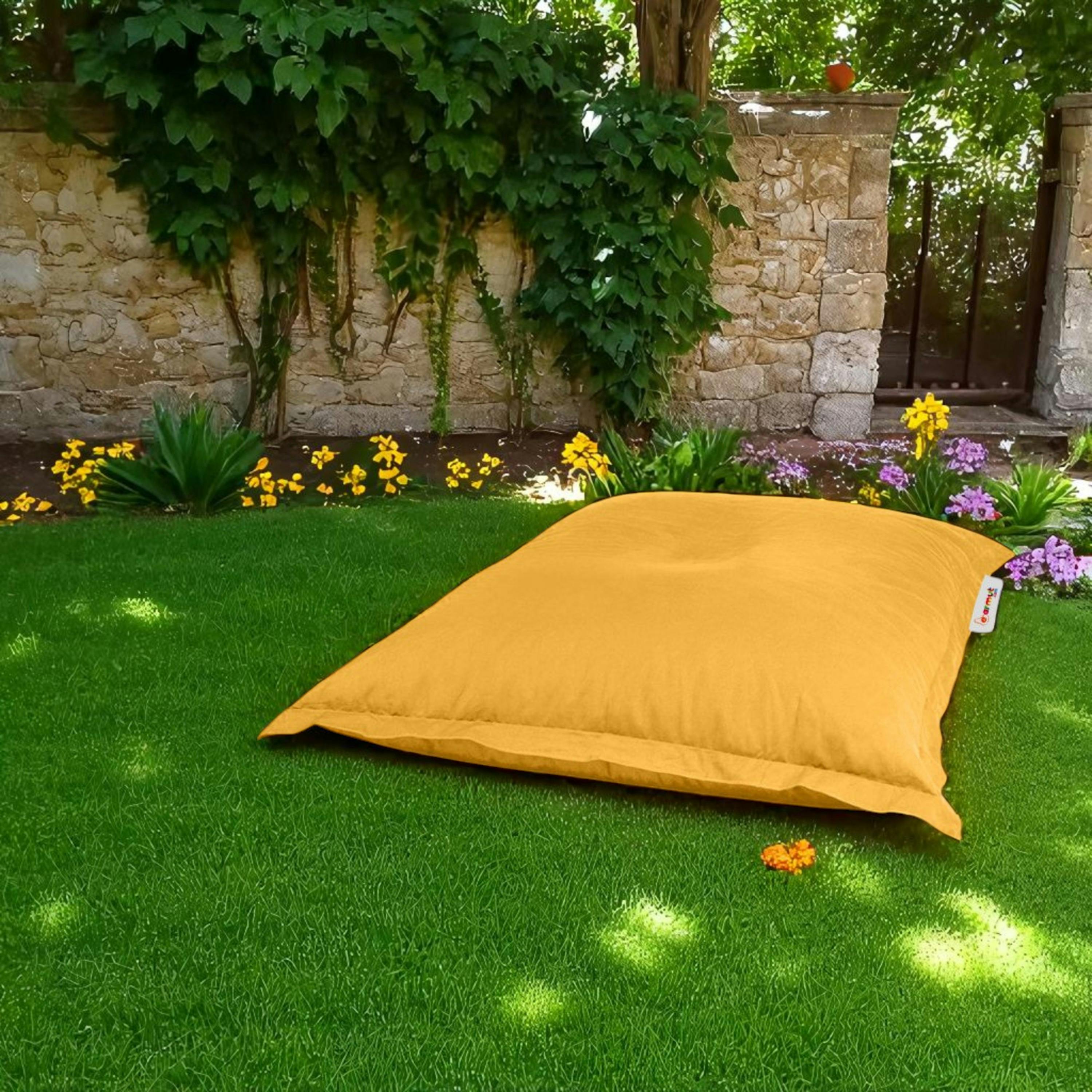 Pouf coussin de sol extérieur jaune - 100 cm ARTA | Leroy Merlin