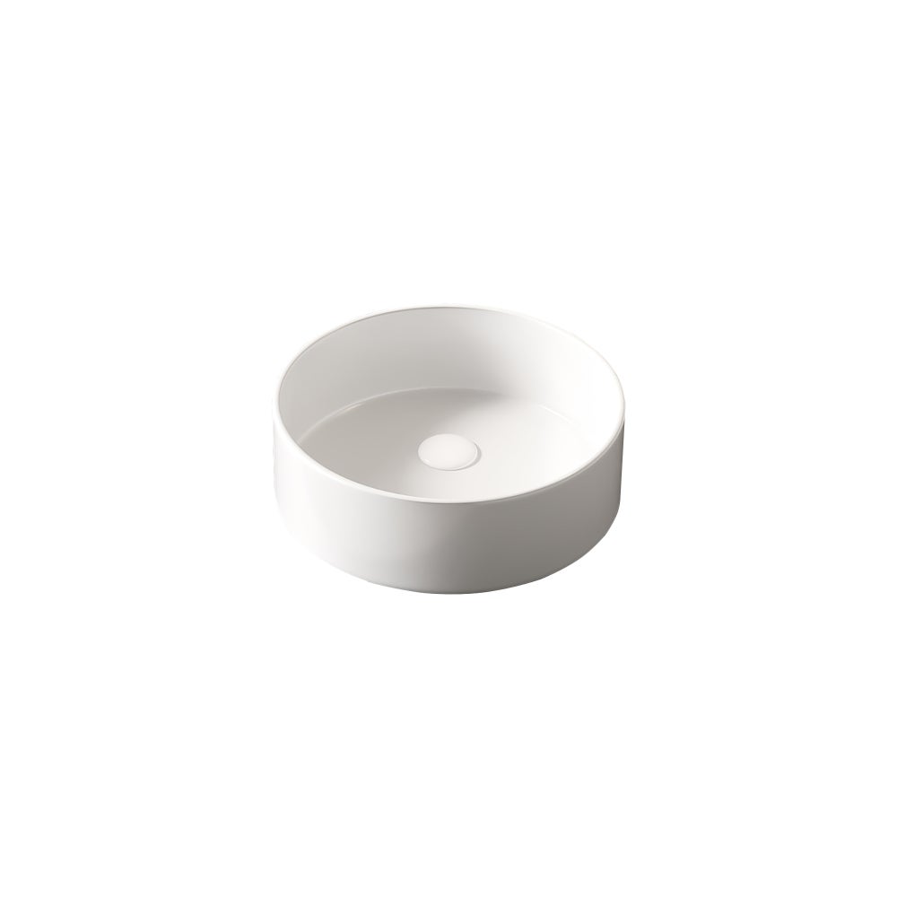 Vasque à poser ronde en céramique blanche 36cm sans robinet ni meuble ...