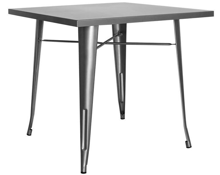 Table carrée acier argenté Kontoir 80x80 | Leroy Merlin