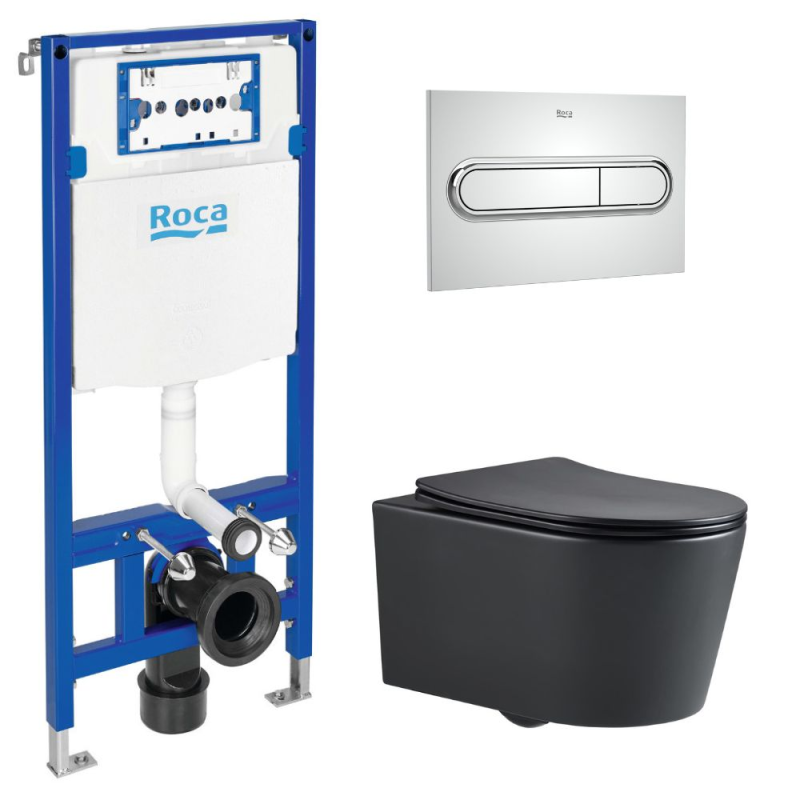 Roca Pack WC cisterna empotrada Roca Duplo One + Inodoro suspendido sin ...