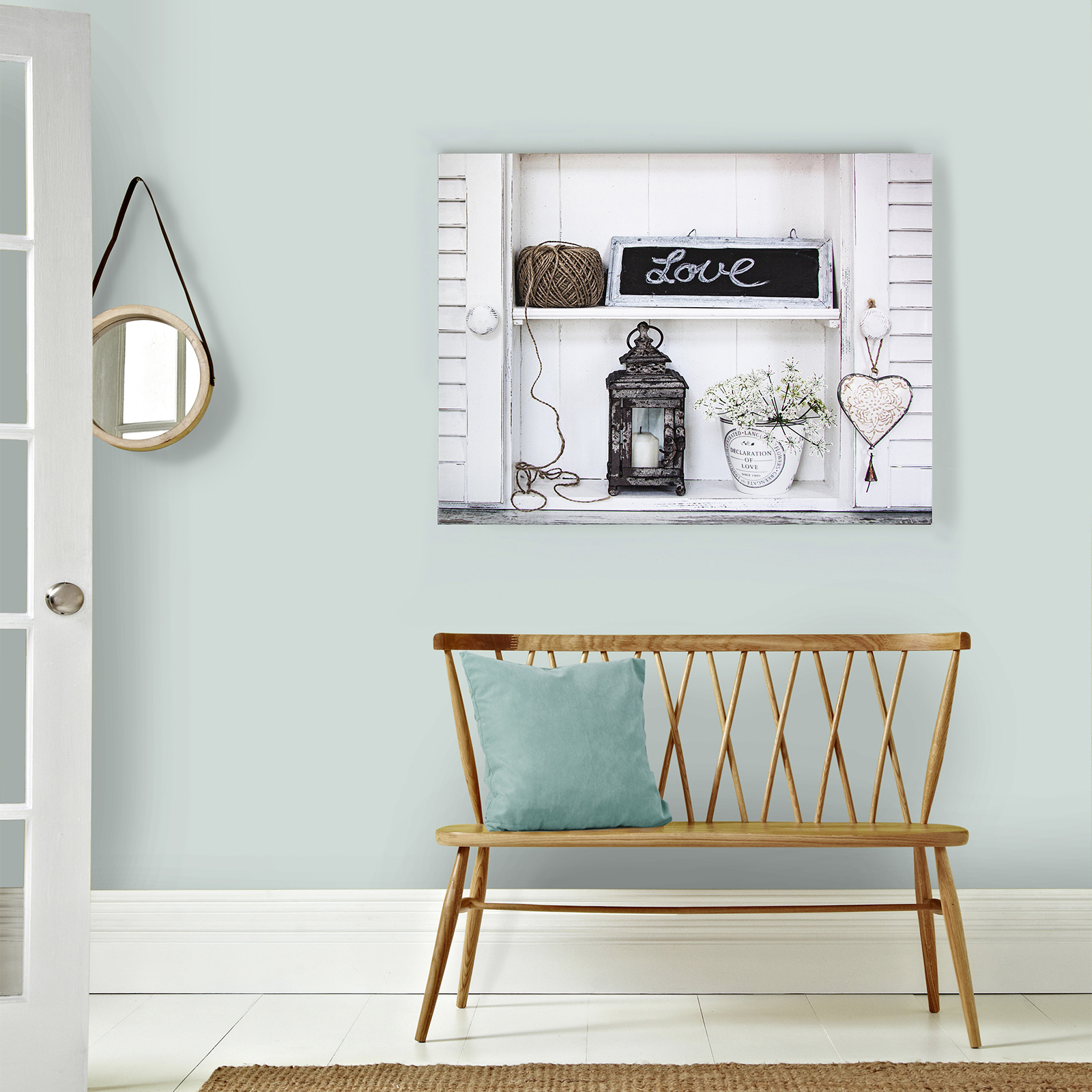 Tela stampata Étagère Scandi LOVE 75 x 100 cm Bianco,grigio | Leroy Merlin