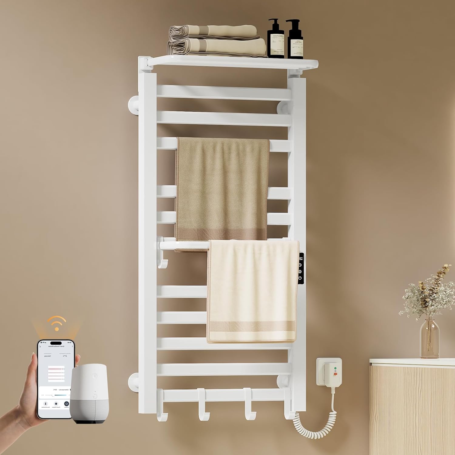 EMKE Sèche-Serviettes Électrique 1000x500 mm, Chauffage Salle de Bain ...