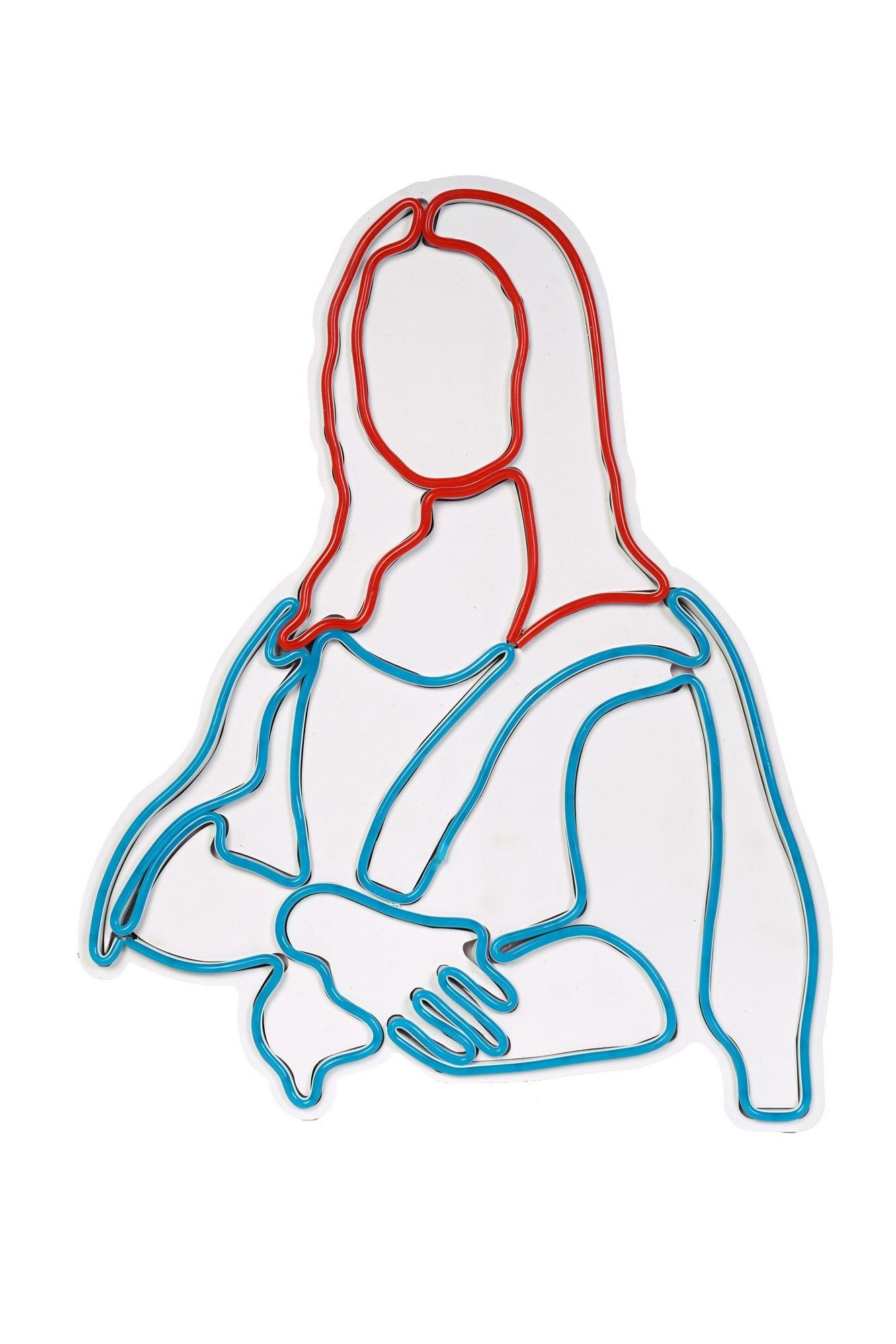 Décoration murale Ludica Mona Lisa Néon LED Rouge et Bleu | Leroy Merlin